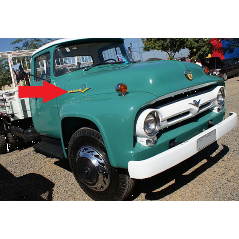Emblema Lateral Ford F-350 58 à 61 Nacional Cromado Novo Par