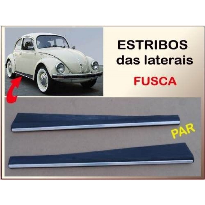 Estribo Laterais Fusca com Friso Alumínio - Par