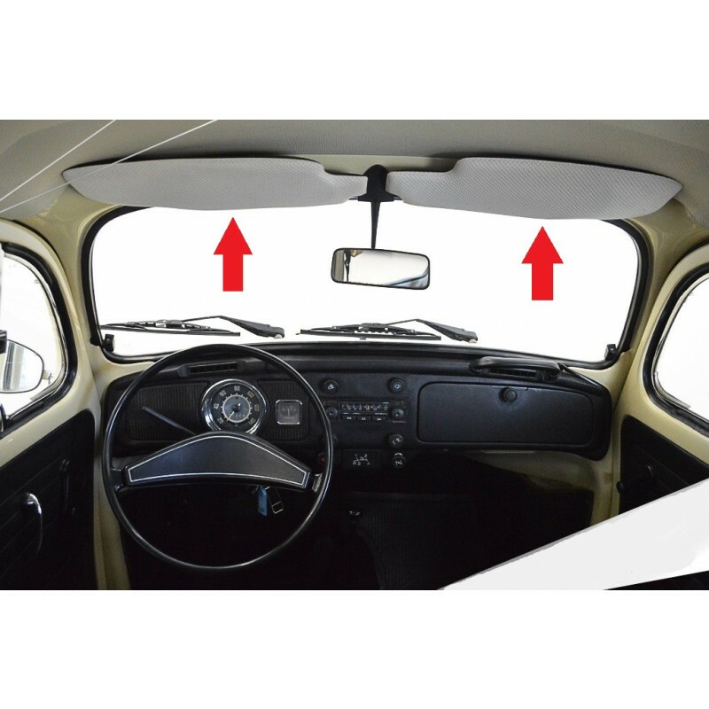 Quebra Sol Fusca 75 À 77 Cinza Novo Reprodução - Par