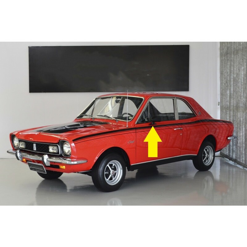 Retrovisor Externo Corcel I GT Belina até 1977 Alumínio Preto - Par