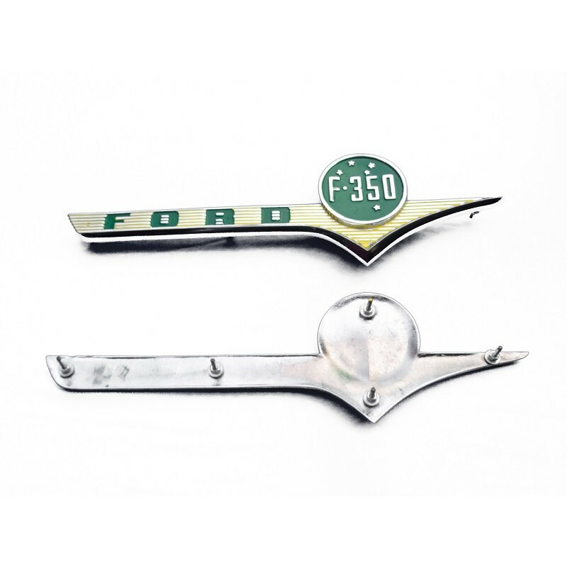 Emblema Lateral Ford F-350 58 à 61 Nacional Cromado Novo Par